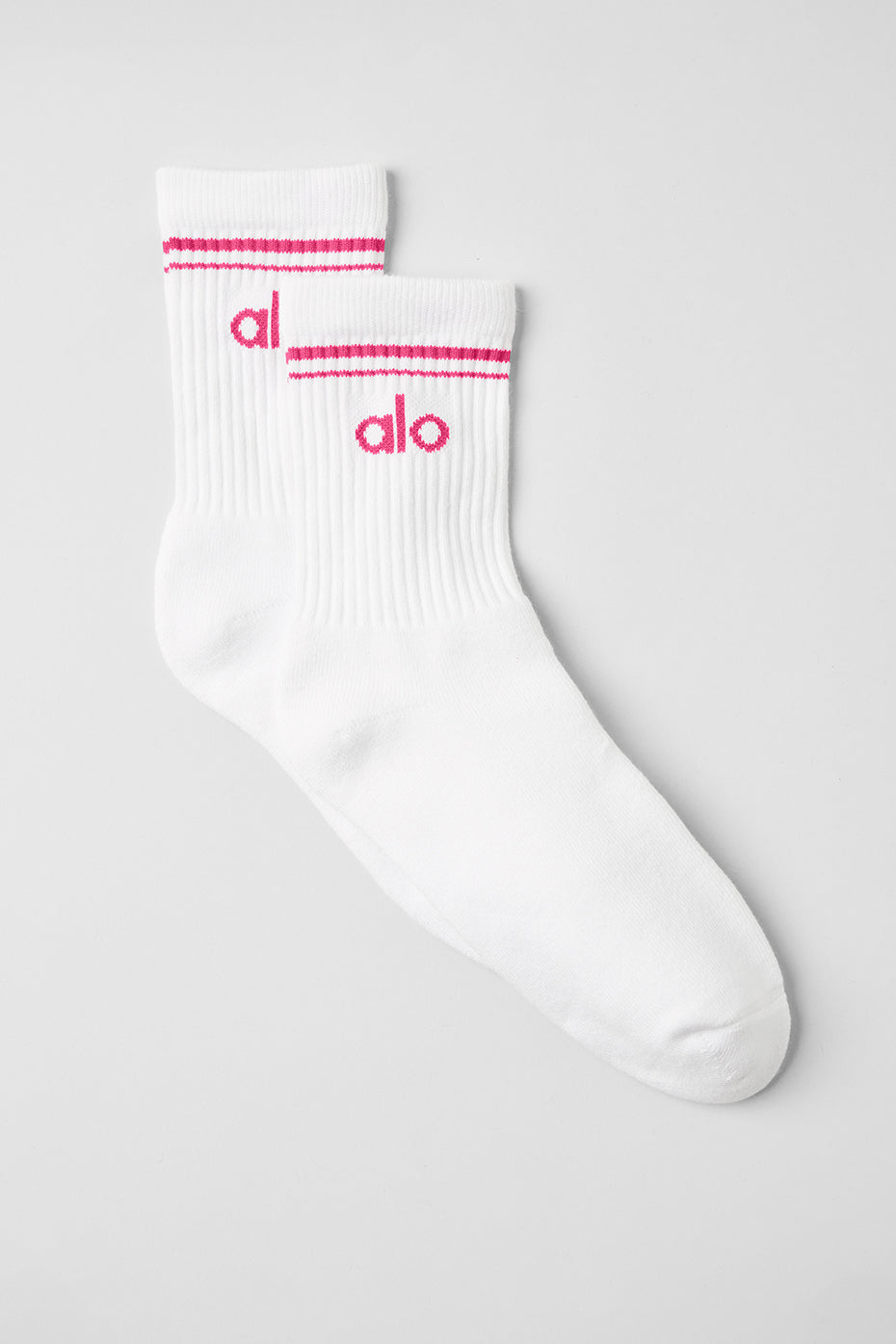 Unisex Half-Crew Throwback Sock - White/Pink Summer Crush – Alo Yoga Mexico