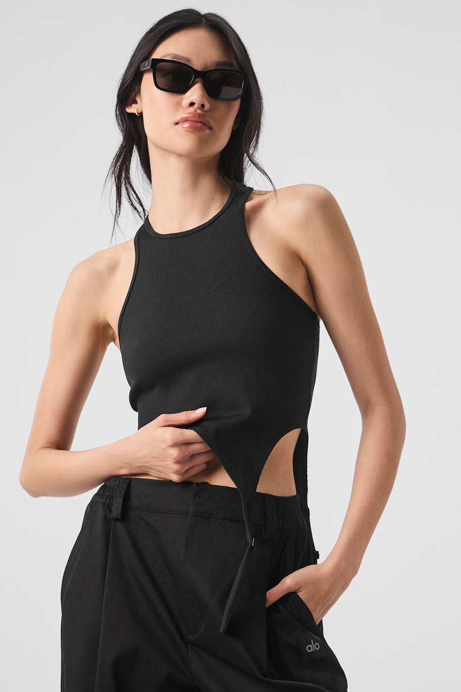 Alosoft Ribbed Revelation Tank - Black – Alo Yoga Mexico