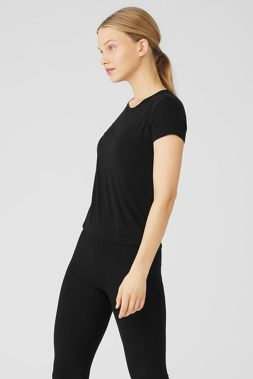All Day Short Sleeve - Black – Alo Yoga Mexico