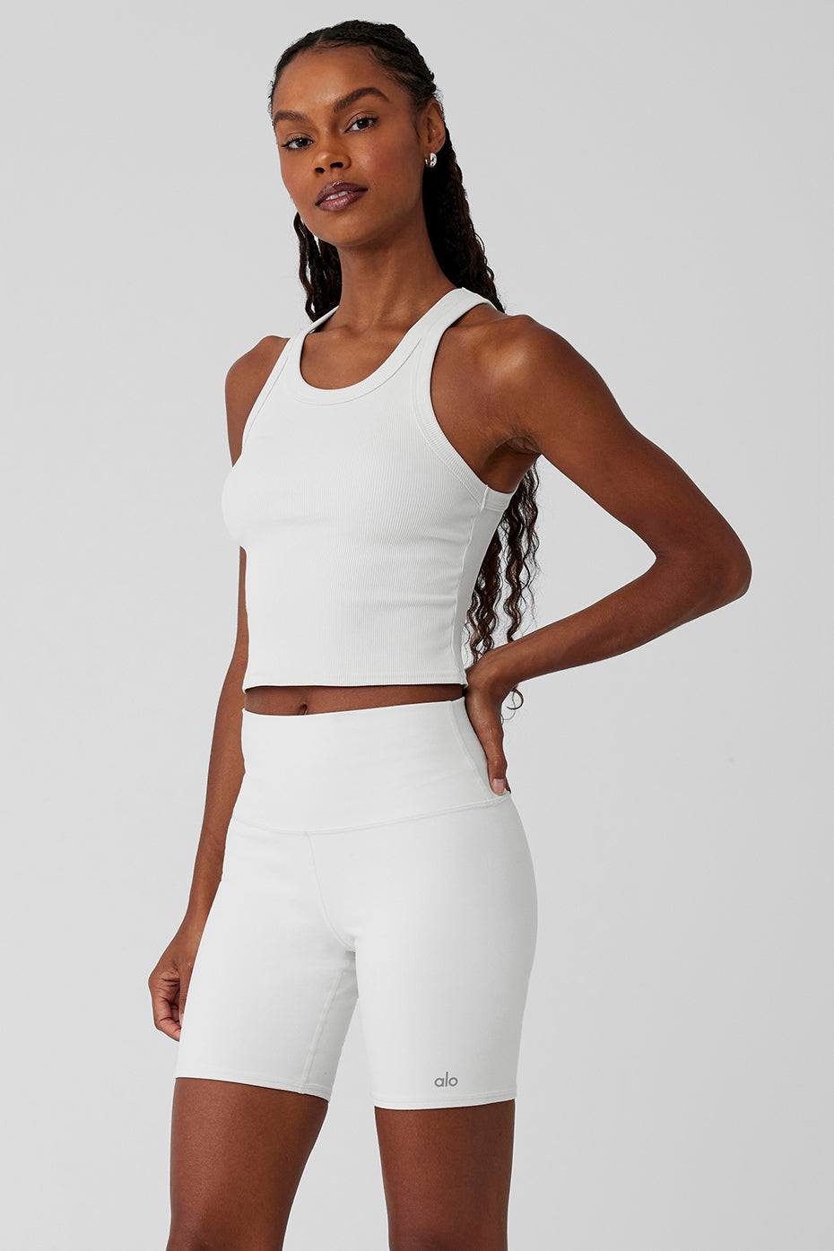 Goddess Ribbed Go-To Tank - White – Alo Yoga Mexico